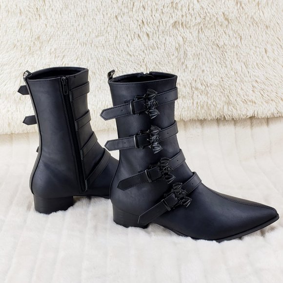 Demonia | Shoes | Warlock Bat Buckle Multi Strap Mens Goth Dress Shoes ...